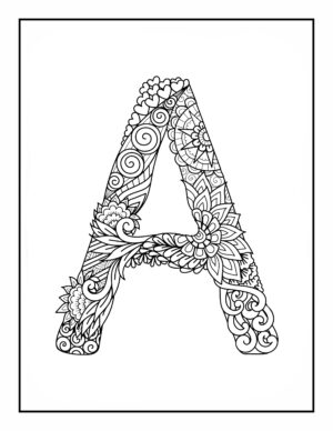 A-Z Alphabets Letters Doodling Coloring Pages | Mandala Patterns ...