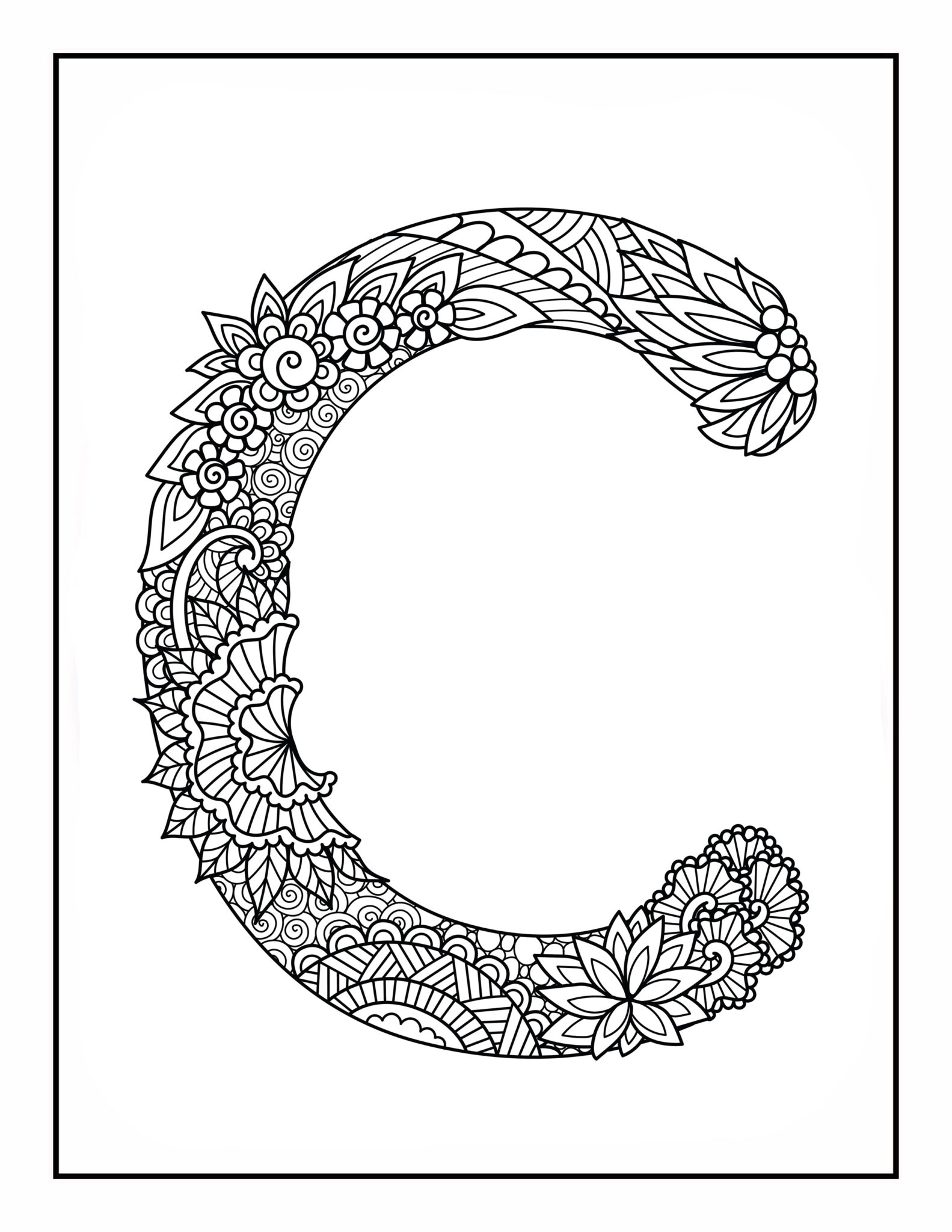 A-Z Alphabets Letters Doodling Coloring Pages | Mandala Patterns ...