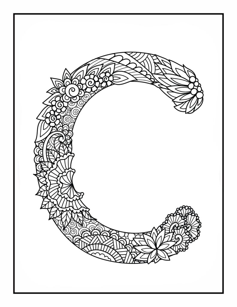 A-Z Alphabets Letters Doodling Coloring Pages | Mandala Patterns ...