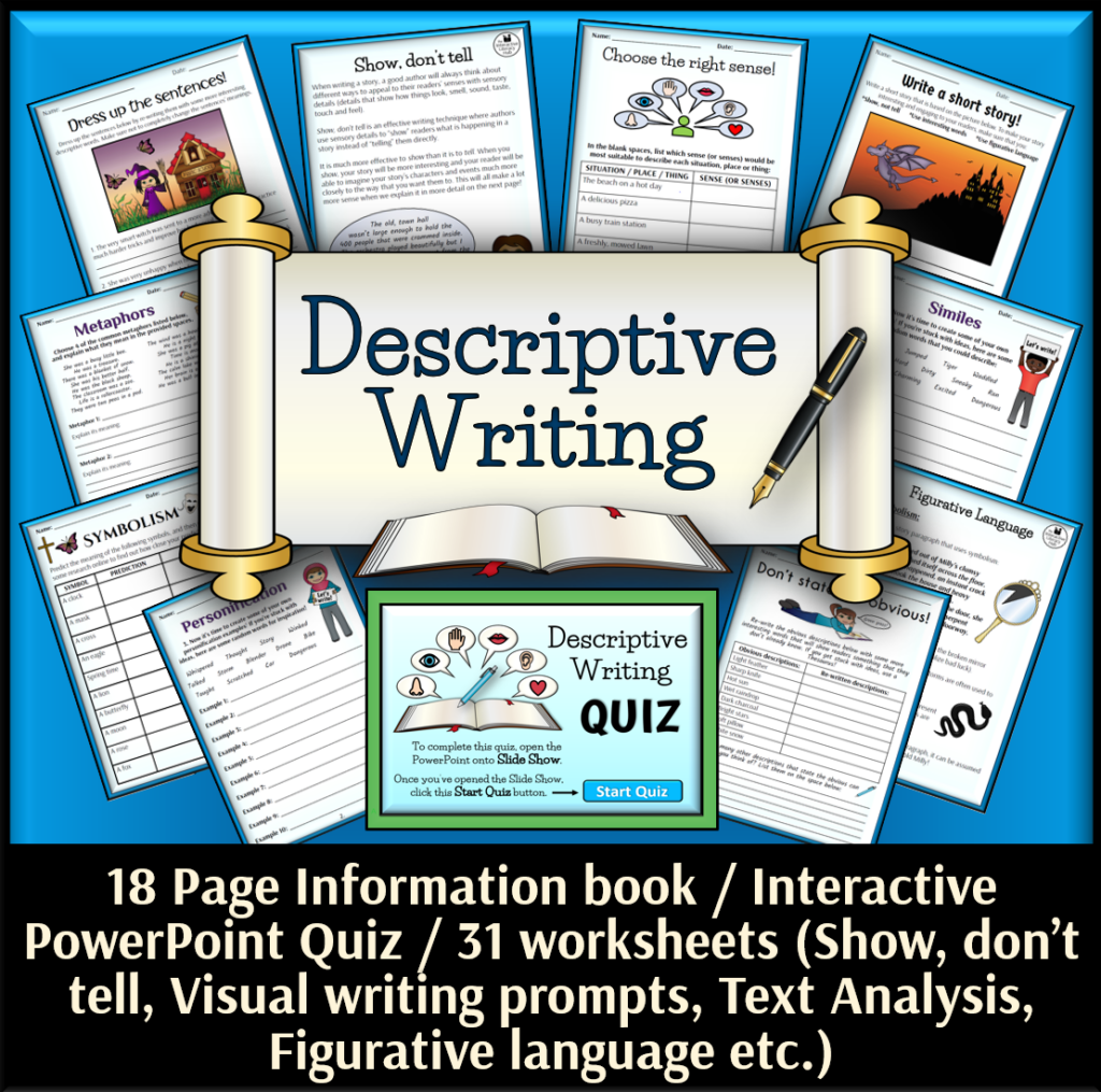 Descriptive Writing - 31 worksheets, Information Book and Interactive ...