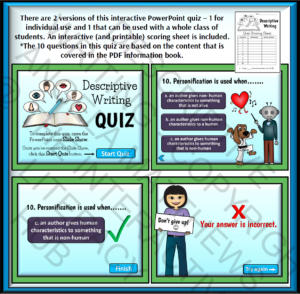Descriptive Writing - 31 worksheets, Information Book and Interactive ...