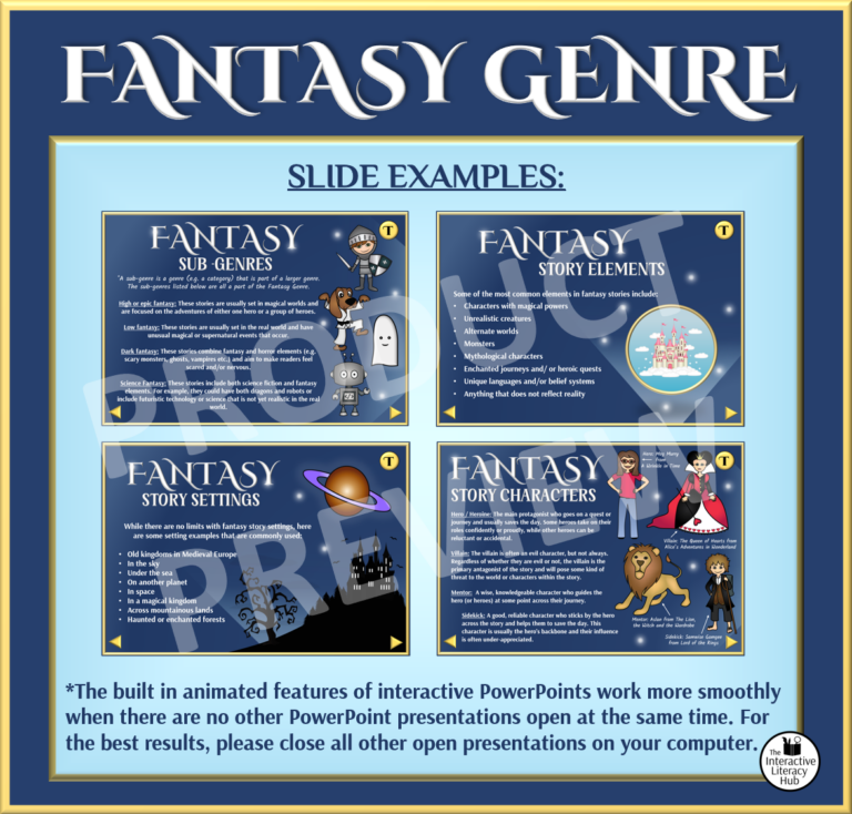 Fantasy Genre PowerPoint - Interactive Slides with Task Cards | Made By ...