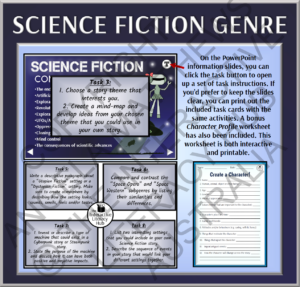 Science Fiction Genre PowerPoint - Interactive Slides with Sci-fi Task ...