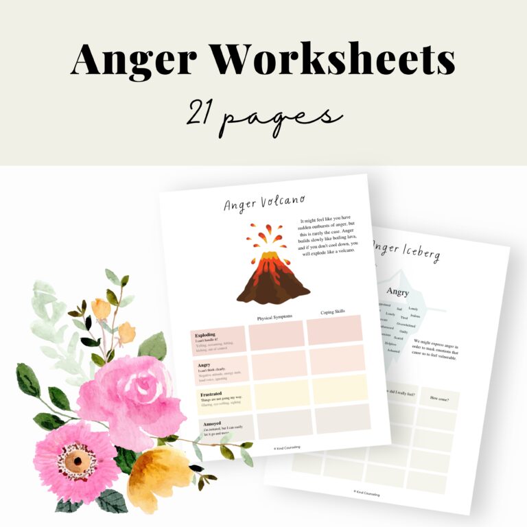 Anger management worksheets for teens, cute school counseling handouts ...