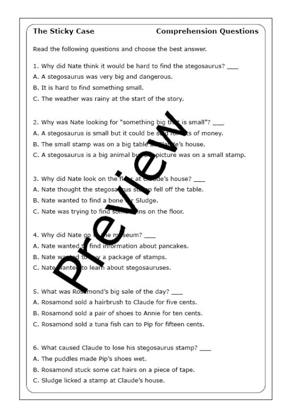 "Nate the Great and the Sticky Case" worksheets | Made By Teachers