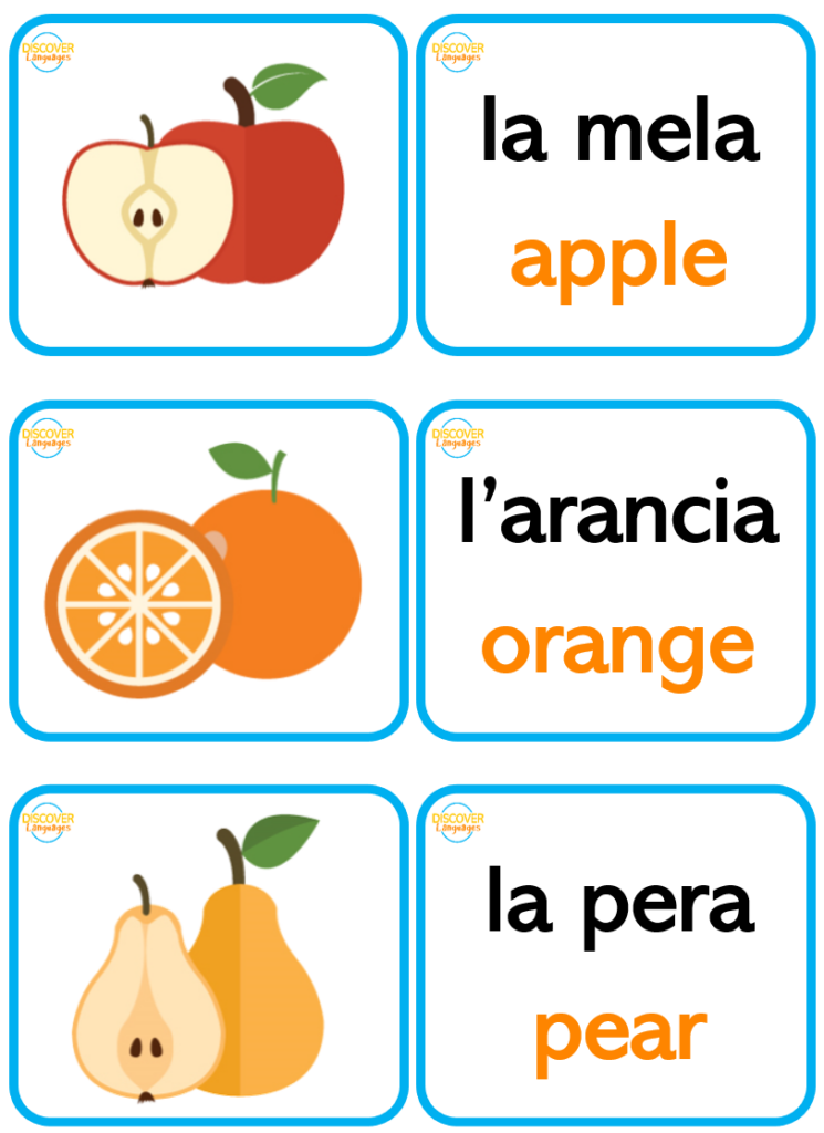 Beginner Italian Flashcards - Fruit / Frutta | Made By Teachers