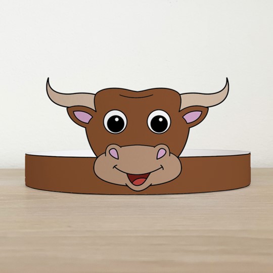 Cow Longhorn Paper Crown Headband Printable Wild West Costume Craft ...