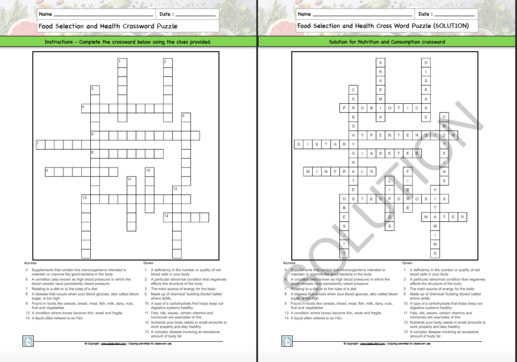 Food Technology Lessons - Set 1 - "Food Selection and Health" | Made By ...