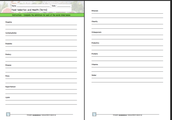 Food Technology Lessons - Set 1 - "Food Selection and Health" | Made By ...
