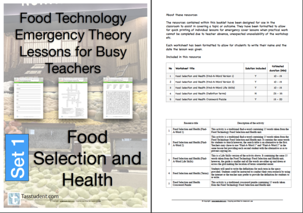 Food Technology Lessons - Set 1 - "Food Selection and Health" | Made By ...