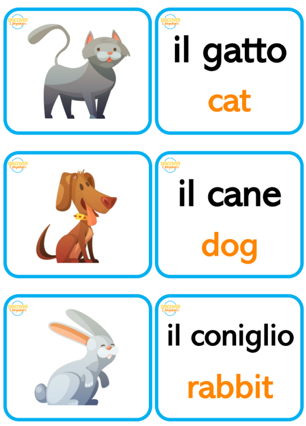 Beginner Italian Flash Cards Farm & Zoo Animals - Animali | Made By ...