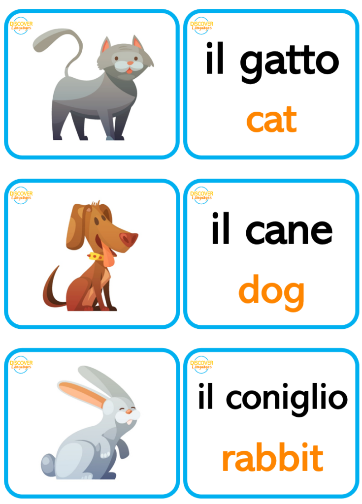Beginner Italian Flash Cards Farm & Zoo Animals - Animali | Made By ...