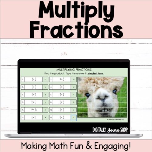 Multiply - Multiplying - Fractions Self-Checking Digital Activity ...