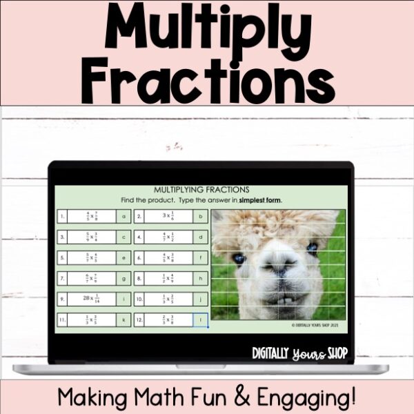 Multiply - Multiplying - Fractions Self-Checking Digital Activity ...