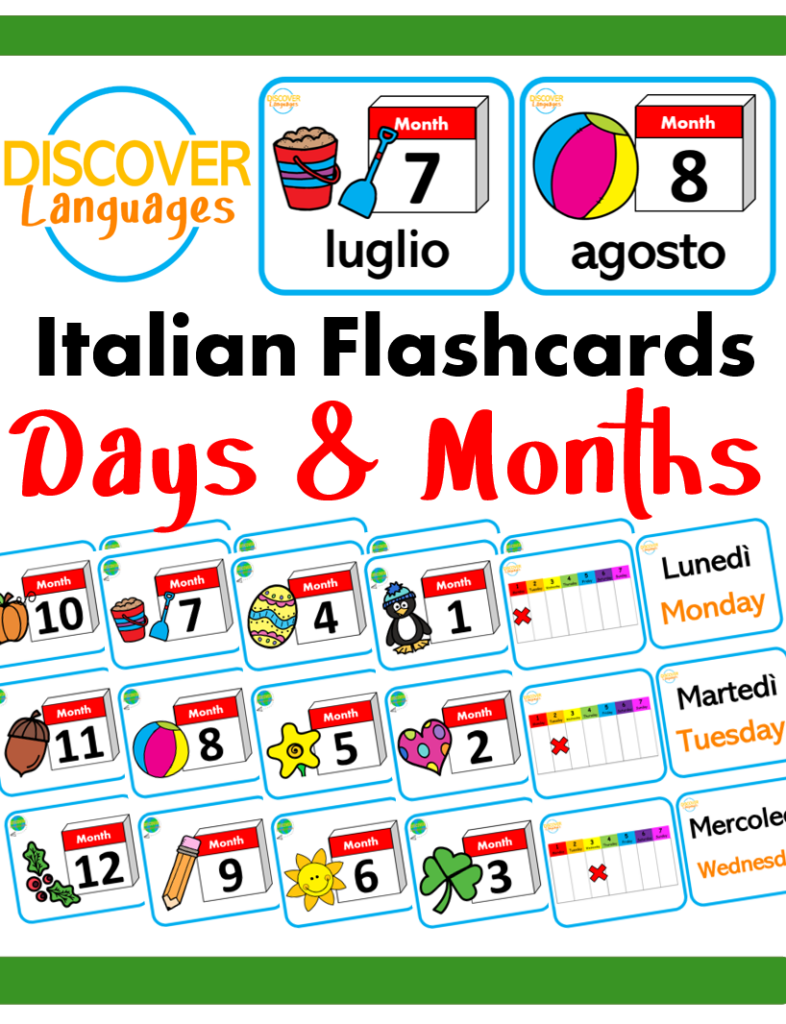 Beginner Italian Flashcards - Days & Months | Made By Teachers