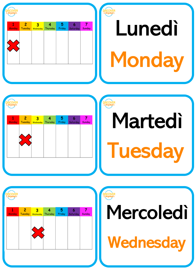 Beginner Italian Flashcards - Days & Months | Made By Teachers