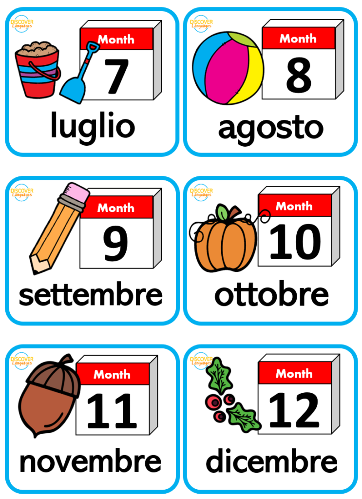 Beginner Italian Flashcards - Days & Months | Made By Teachers