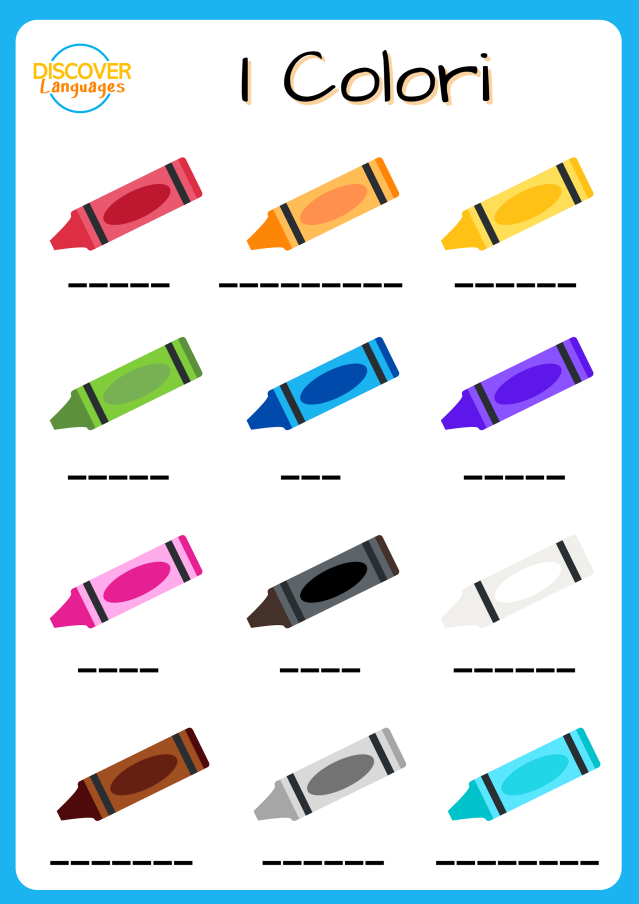 Italian Colors Worksheet & Reference Poster - I Colori | Made By Teachers
