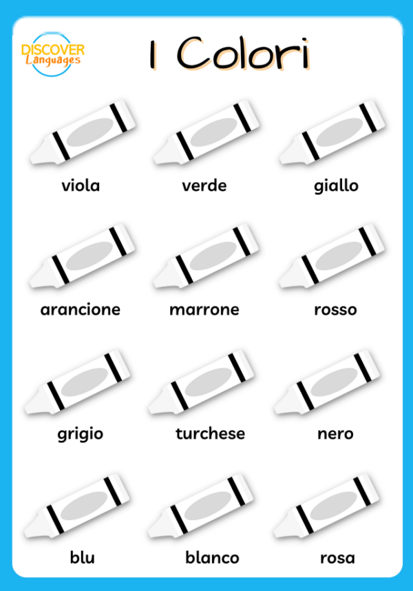 Italian Colors Worksheet & Reference Poster - I Colori | Made By Teachers
