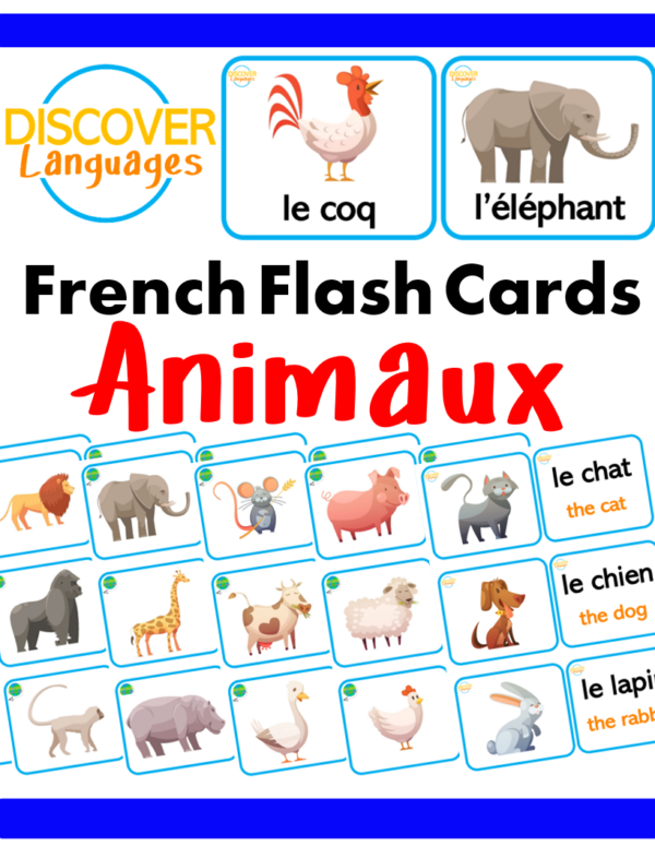 French Flash Cards Farm & Zoo Animals - Animaux | Made By Teachers