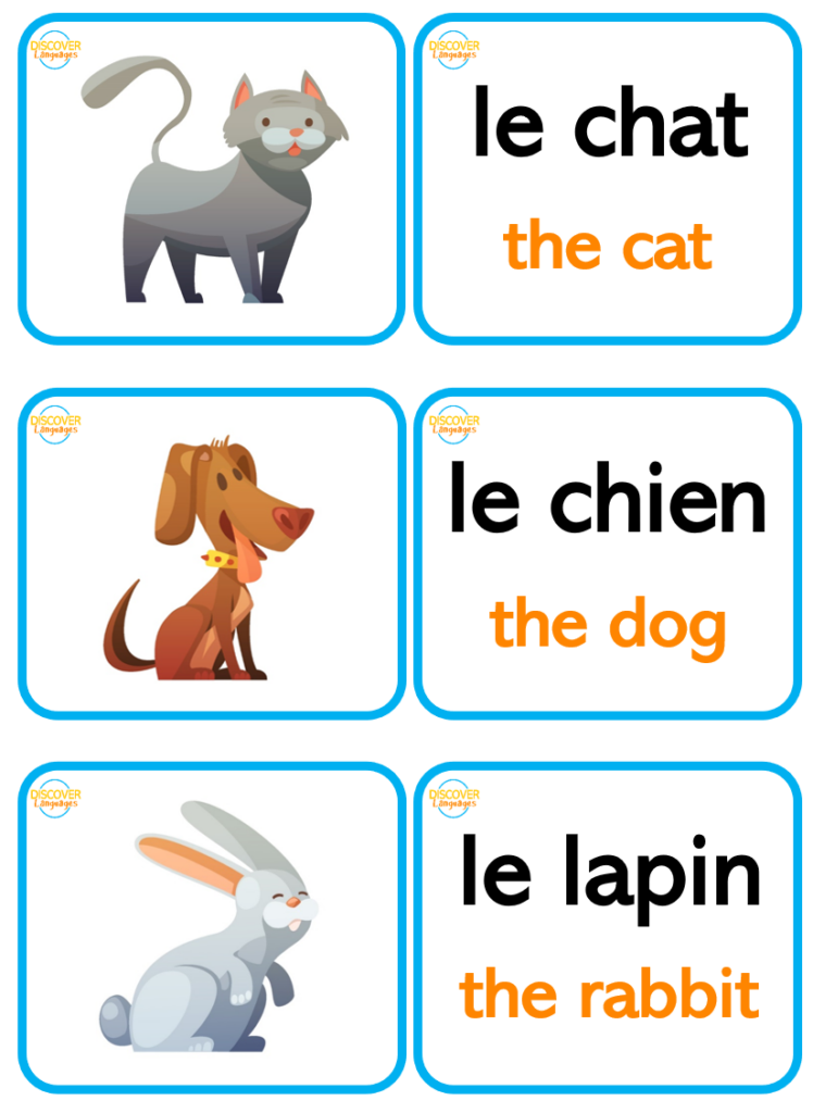French Flash Cards Farm & Zoo Animals - Animaux | Made By Teachers