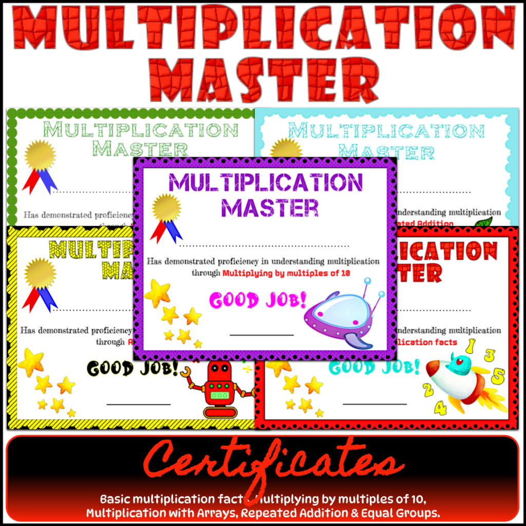 Multiplication Master Certificates - Math Awards Certificates | Made By ...