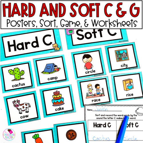Hard and Soft C and G Phonics Worksheets, Posters, Word Sort, and Game ...