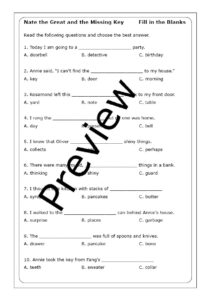 "Nate the Great and the Missing Key" worksheets | Made By Teachers