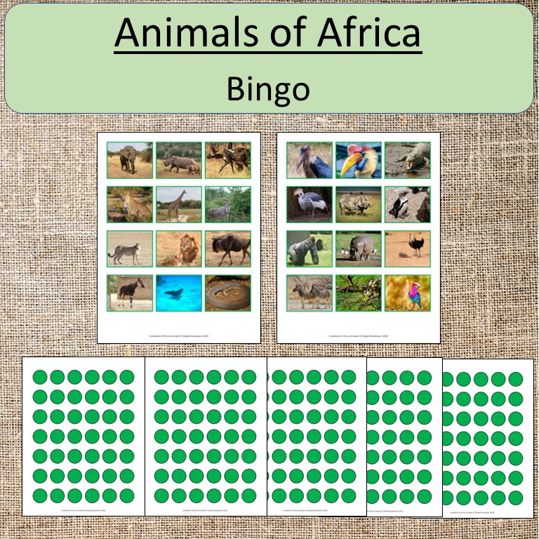 Continent of Africa Animals Activities Montessori Preschool | Made By ...