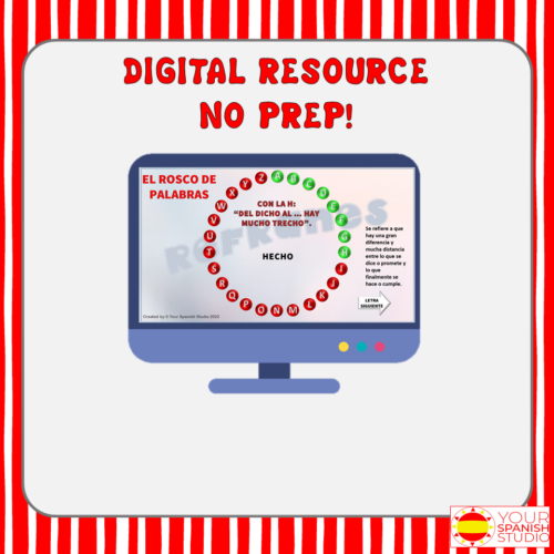 Spanish sayings Refranes famosos No prep self-checking digital activity ...