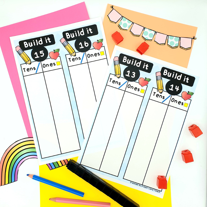 Place Value Tens and Ones Activity Mat Kindergarten First Grade | Made ...