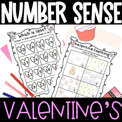 Valentines Day Number Sense Counting Worksheets Pre-k Kindergarten ...