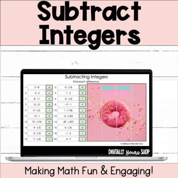 Subtracting Integers Self-Checking Digital Activity | Made By Teachers
