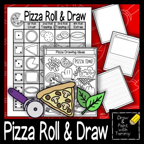 Roll a pizza roll and draw pizza theme drawing art game Art sub lesson ...