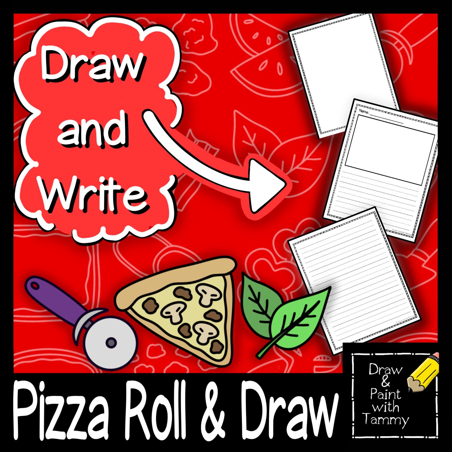 Roll a pizza roll and draw pizza theme drawing art game Art sub lesson ...