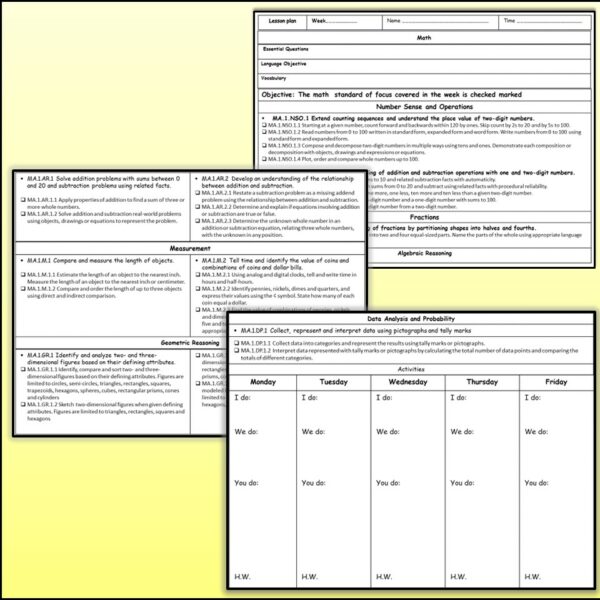 First Grade Math Lesson Plan Template | Made By Teachers