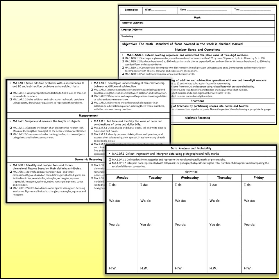First Grade Math Lesson Plan Template | Made By Teachers