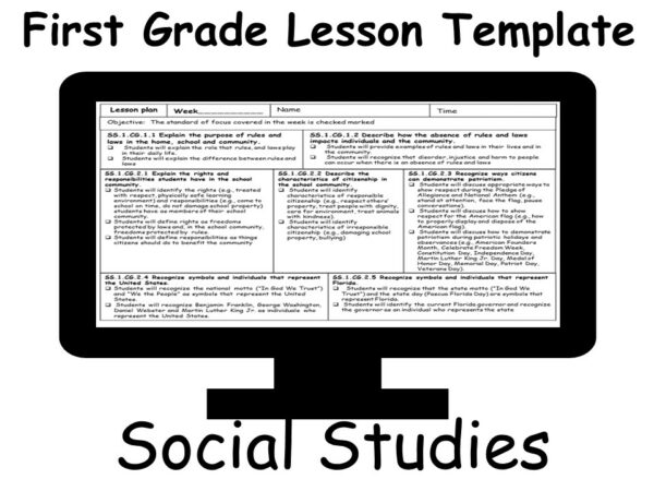 First Grade Social Studies Lesson Plan Template | Made By Teachers