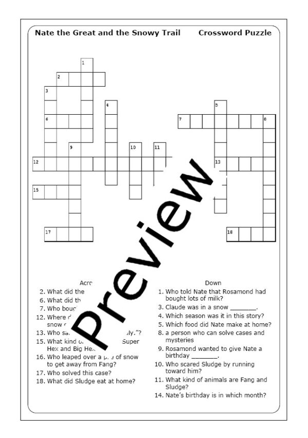 "Nate the Great and the Snowy Trail" worksheets | Made By Teachers