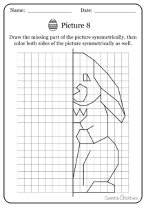 Easter Symmetry and Coloring Egg Bunny Chick | Made By Teachers