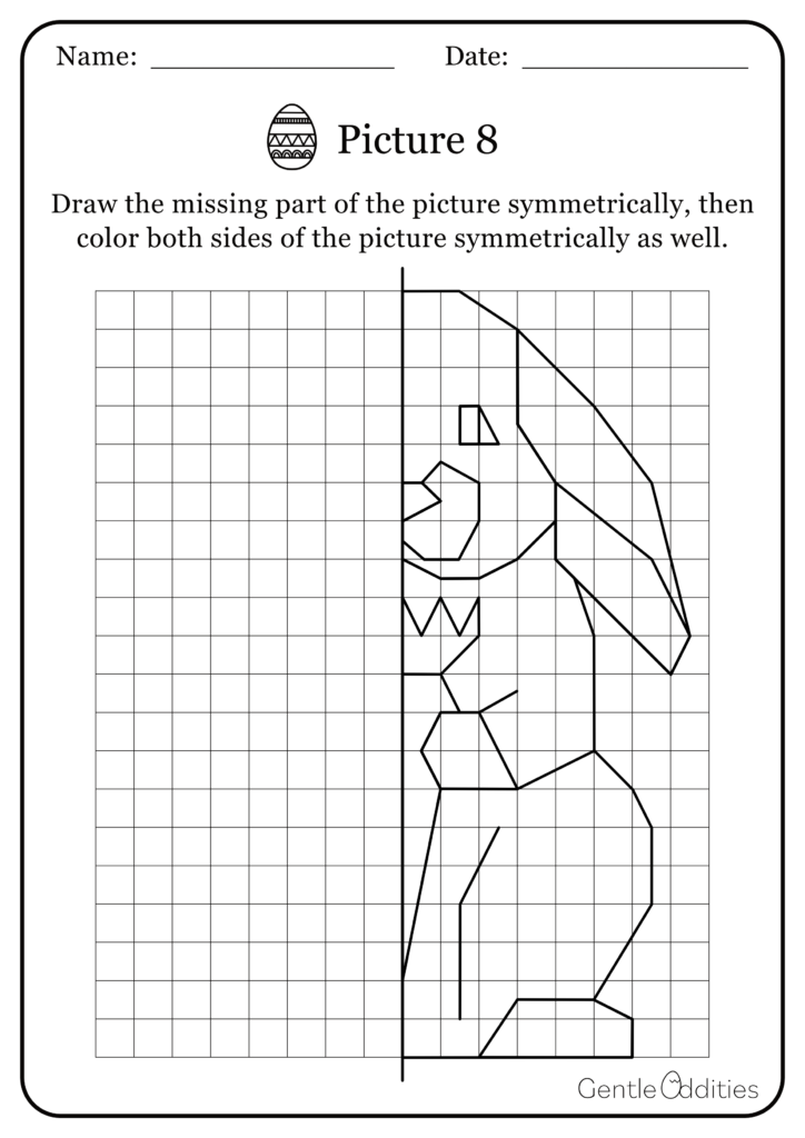 Easter Symmetry and Coloring Egg Bunny Chick | Made By Teachers