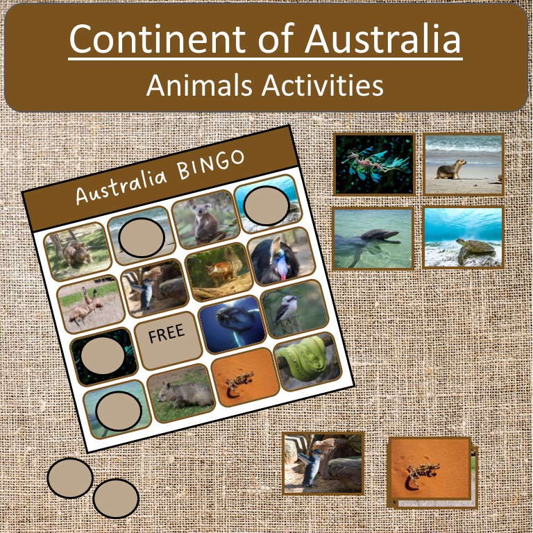 Continent of Australia Animals Activities Montessori Preschool ...