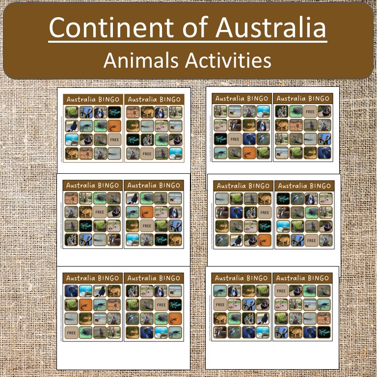 Continent of Australia Animals Activities Montessori Preschool ...