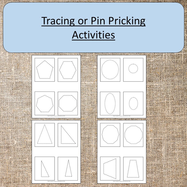 Shape Pin Pricking, Tracing, and/or Cutting Work Resource Montessori ...