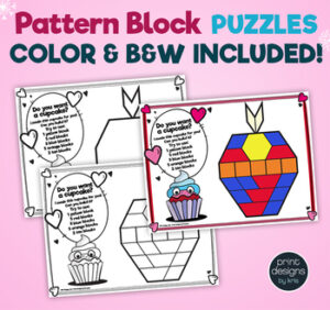 Pattern Block Puzzles • Math Shape Puzzles • February Winter Theme ...