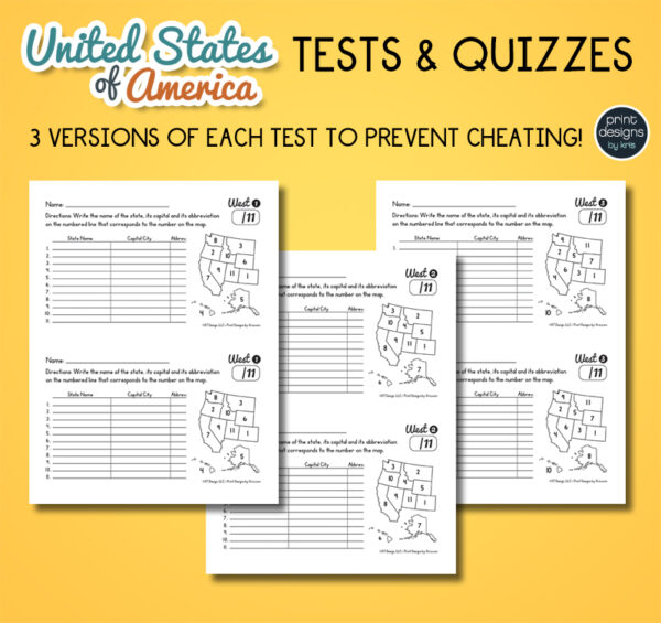 United States Tests and Quizzes of Capitals, Abbreviations and More ...