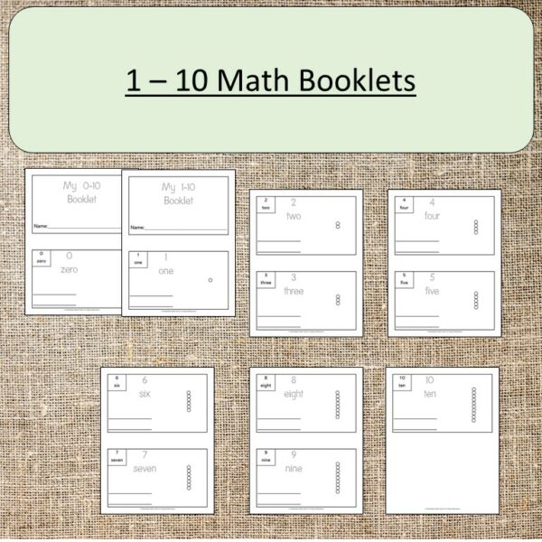 1 - 10 Booklets Math Work Montessori Numberal and Numbers | Made By ...