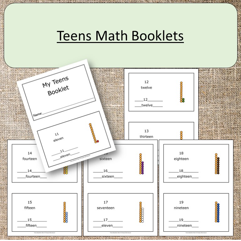 Teens Booklets Math Numerals and Numbers Montessori | Made By Teachers