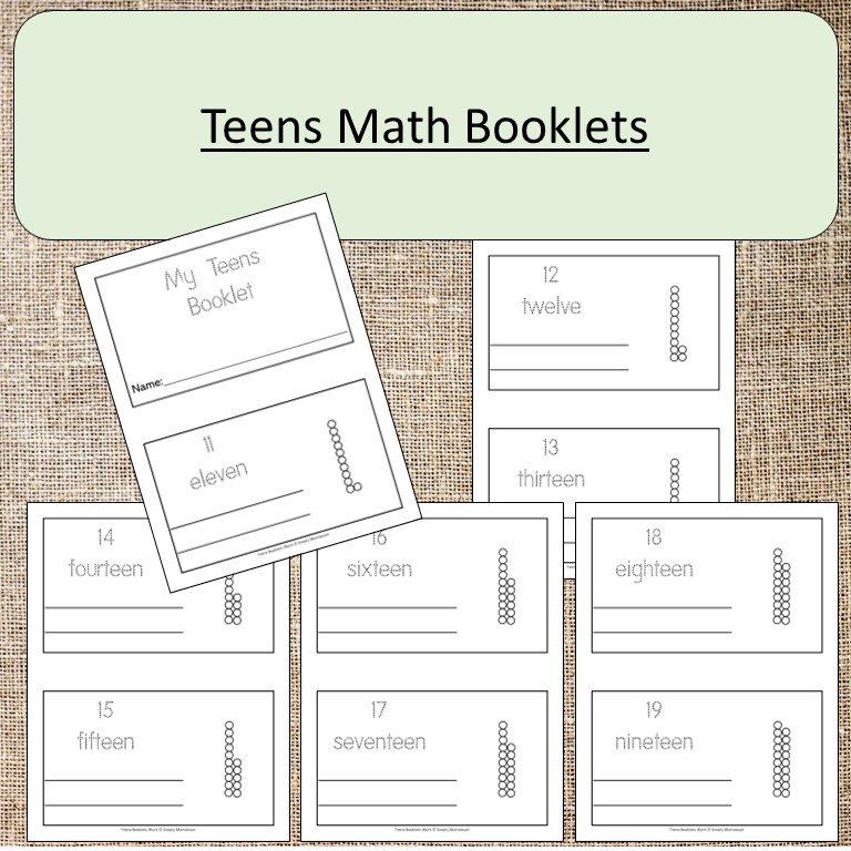 Teens Booklets Math Numerals and Numbers Montessori | Made By Teachers