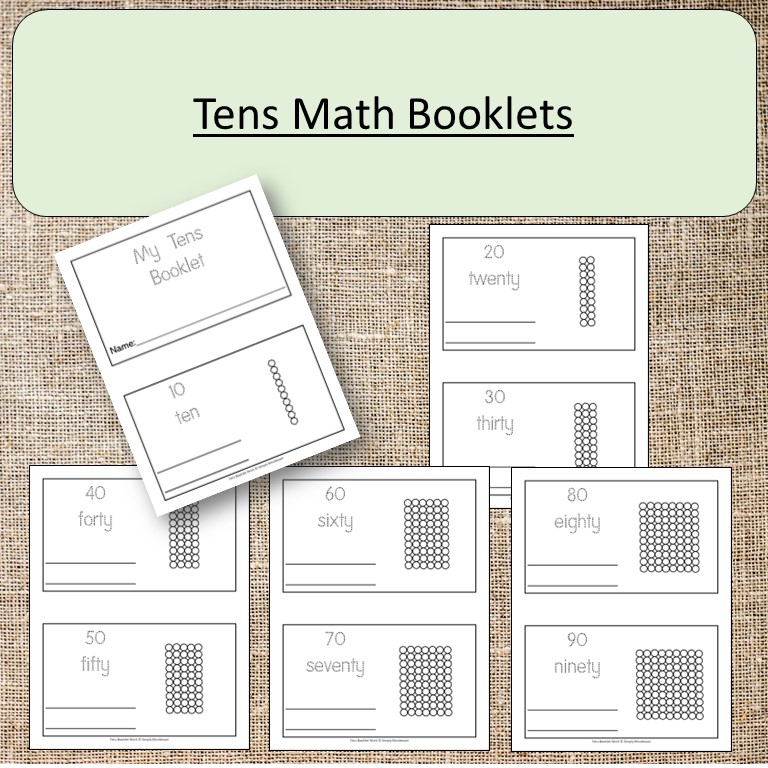 Tens Booklet Math Numerals and Numbers Montessori | Made By Teachers